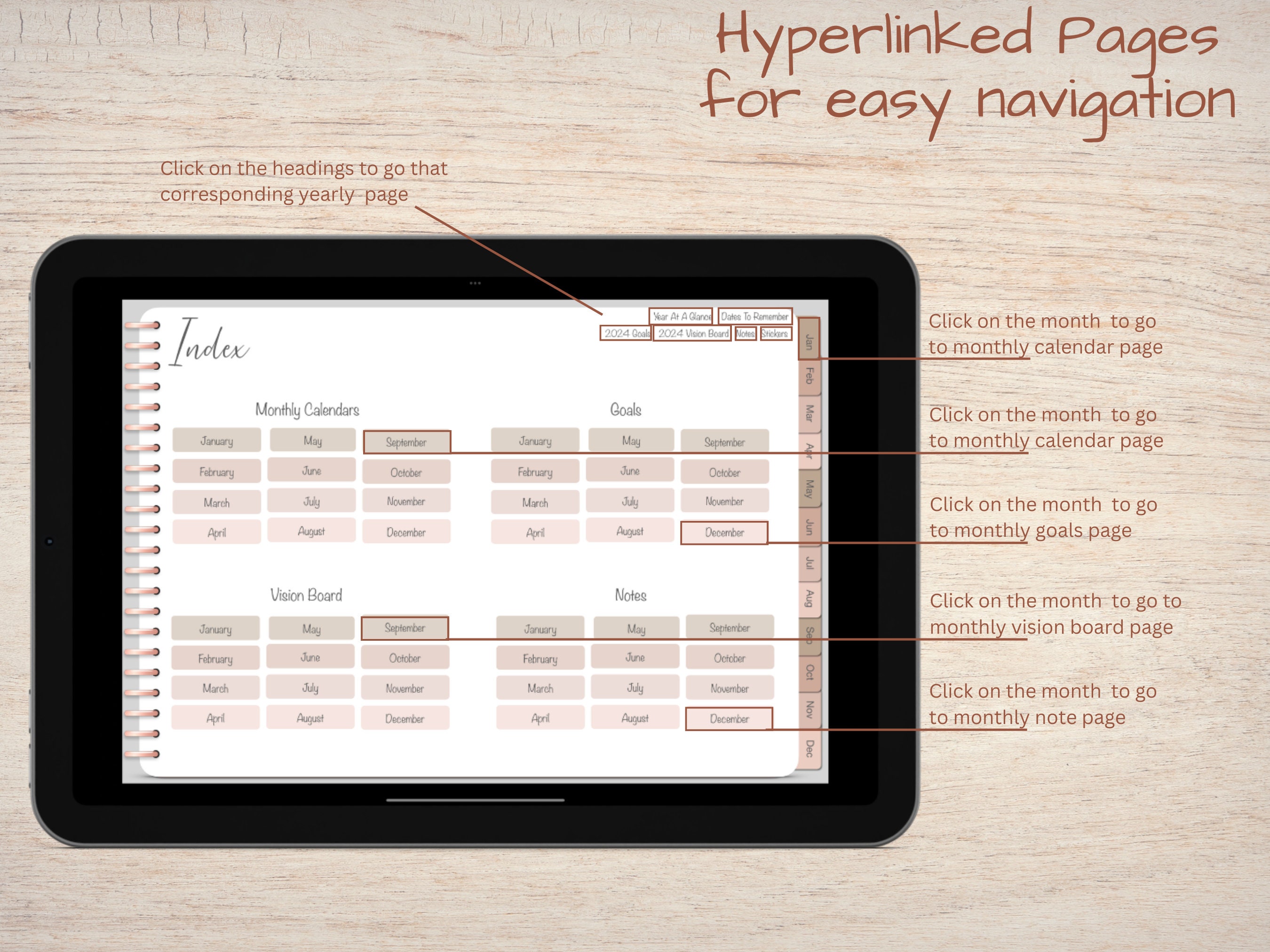 2024 Digital Planner Digital Planner Neutral Colours Goodnotes Planner ...