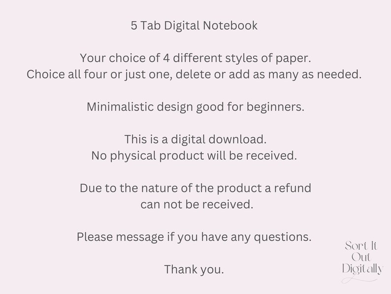 5 Tab Digital Notebook Hyperlinked Tabs Student Notebook - Etsy
