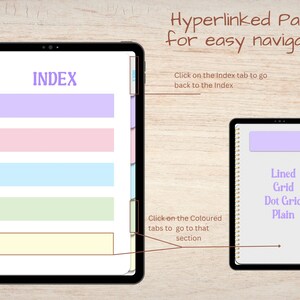 5 Tab Digital Notebook, Hyperlinked Tabs, Student Notebook, Subject ...