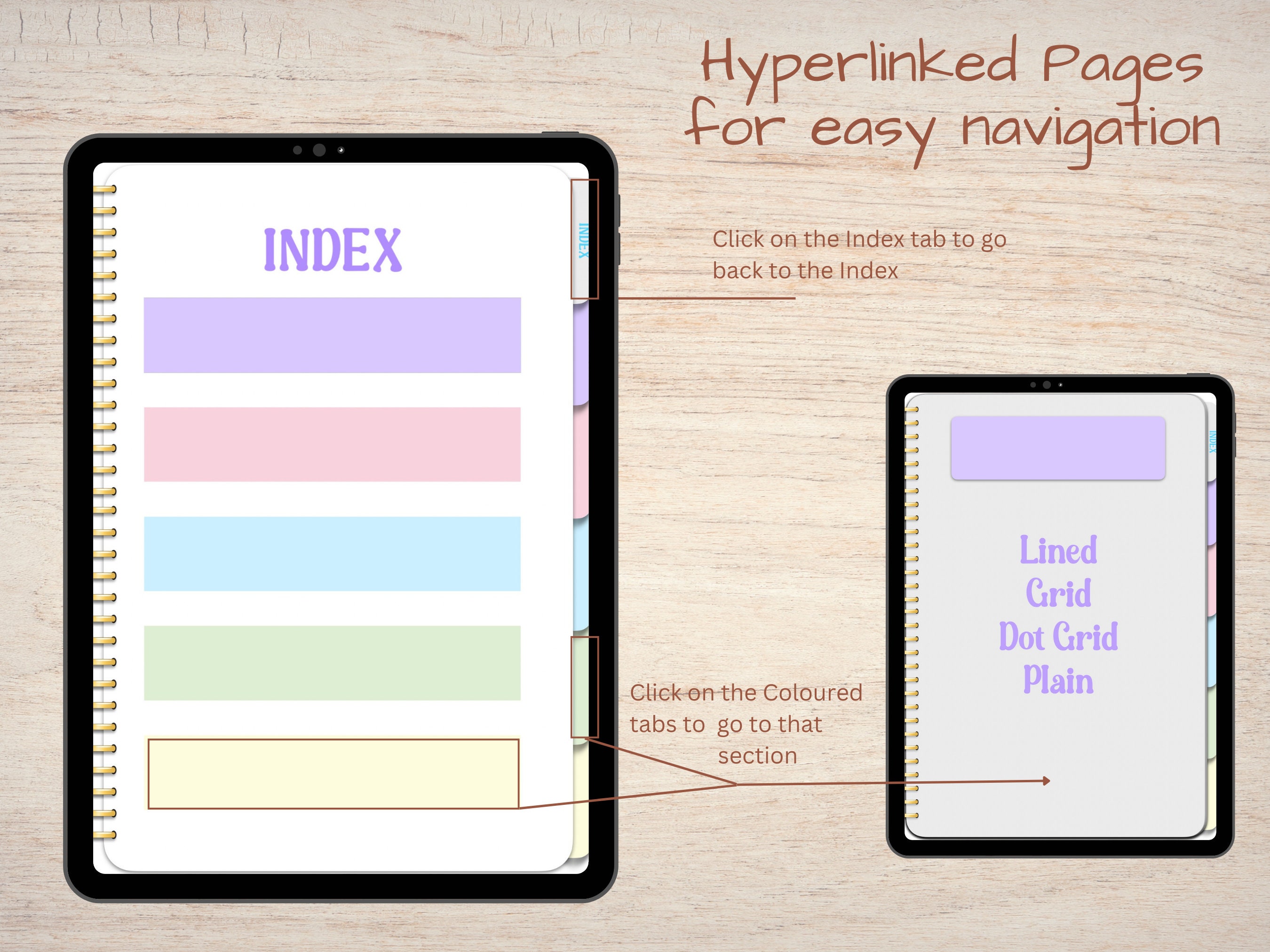 5 Tab Digital Notebook Hyperlinked Tabs Student Notebook - Etsy