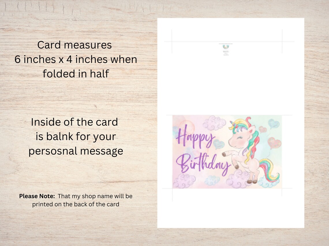 Unicorn Birthday Card Printable Unicorn Birthday Card Instant Download ...
