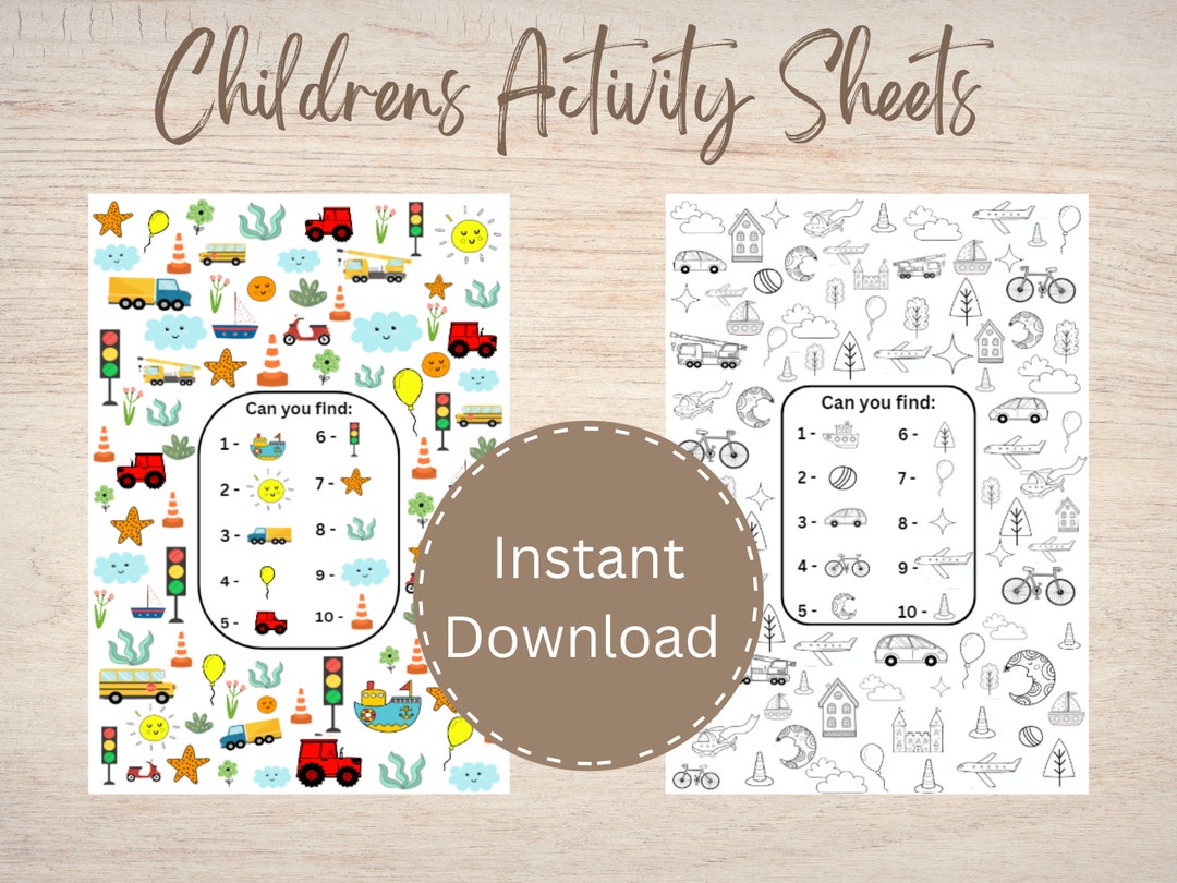 Can You Find Activity Sheets - I Spy Activity Sheets - Etsy