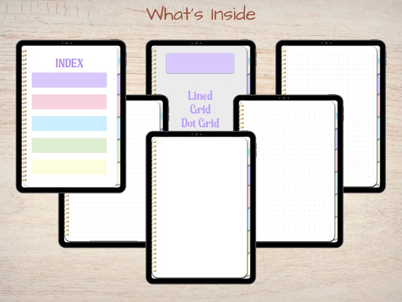 5 Tab Digital Notebook, Hyperlinked Tabs, Student Notebook, Subject ...
