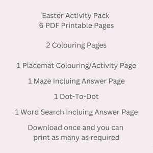 Easter Activity Pack - Colouring Pages - Word Search - Maze - Placemat ...