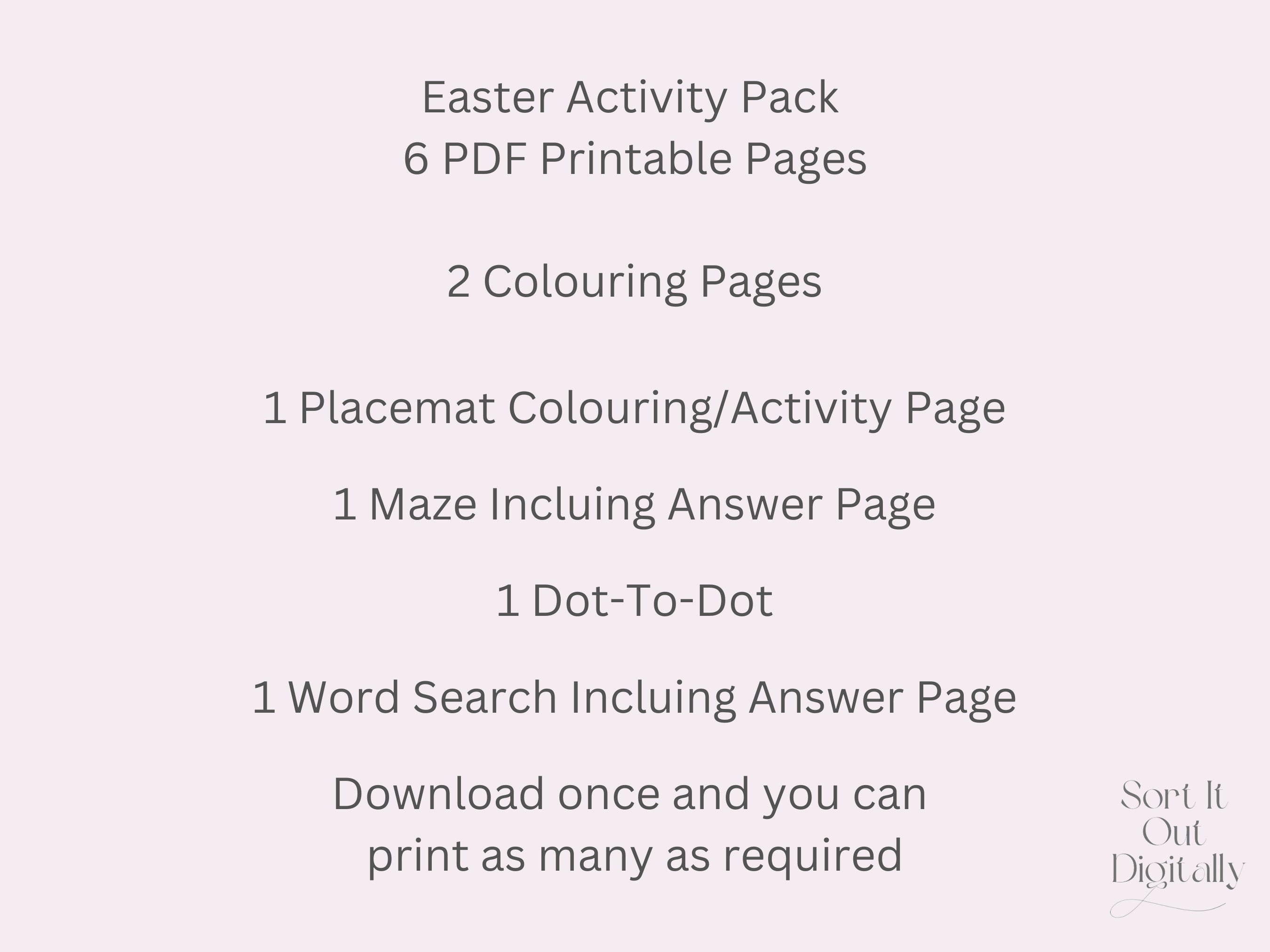 Easter Activity Pack - Colouring Pages - Word Search - Maze - Placemat ...