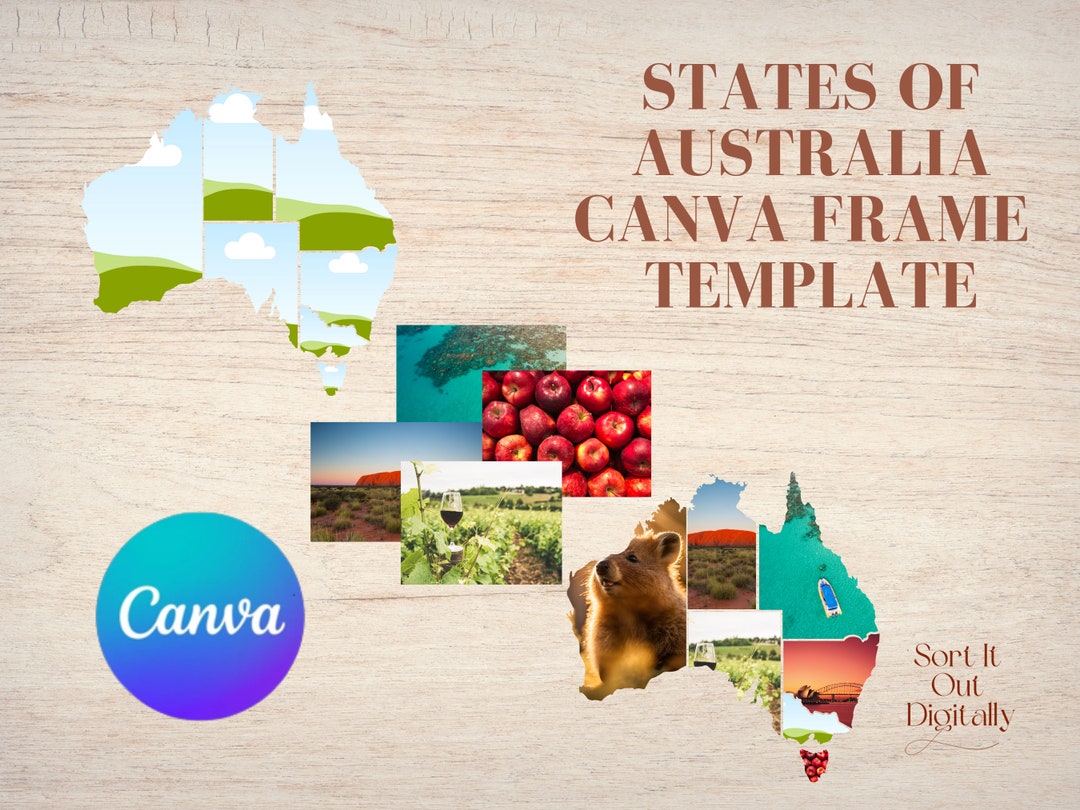Editable Canva Frame States of Australia - Etsy