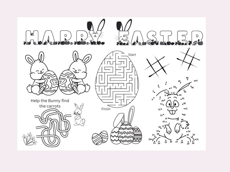 Easter Activity Pack - Colouring Pages - Word Search - Maze - Placemat ...