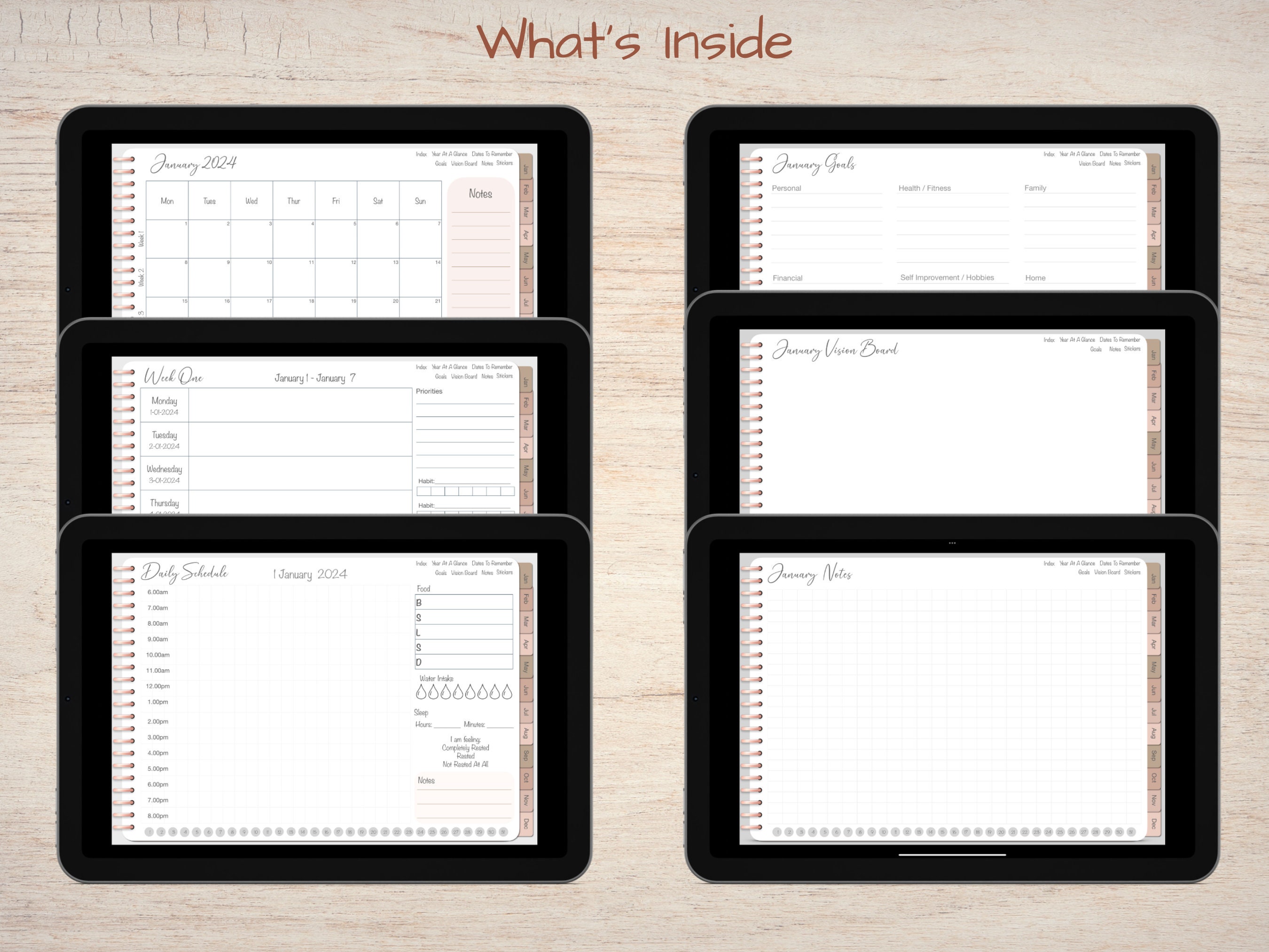 2024 Digital Planner Digital Planner Neutral Colours Goodnotes Planner ...