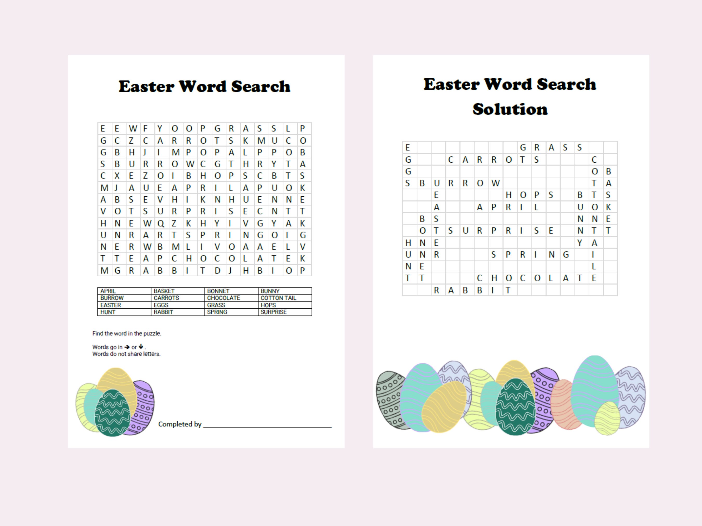 Easter Activity Pack - Colouring Pages - Word Search - Maze - Placemat ...