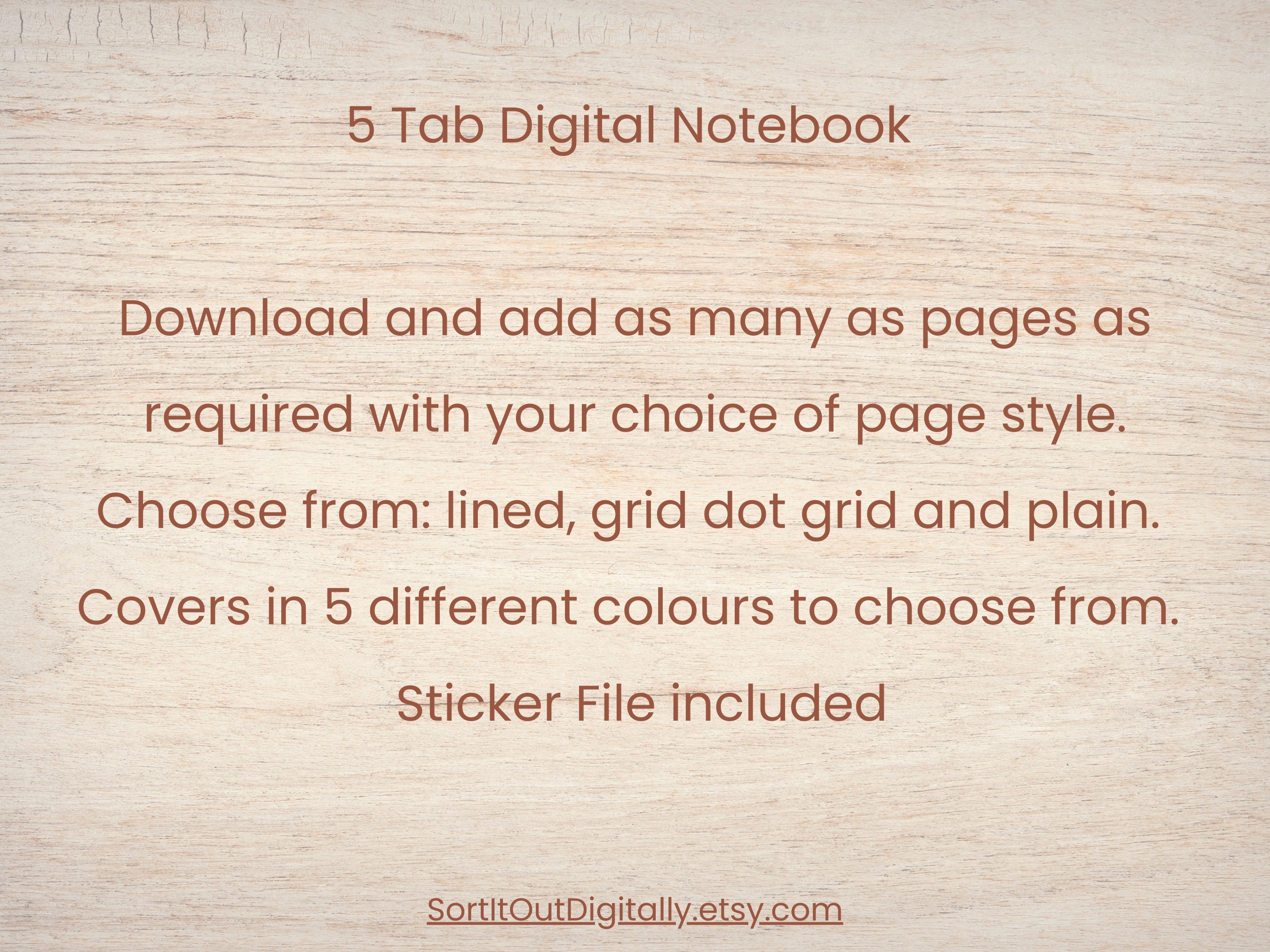 5 Tab Digital Notebook Hyperlinked Tabs Student Notebook - Etsy