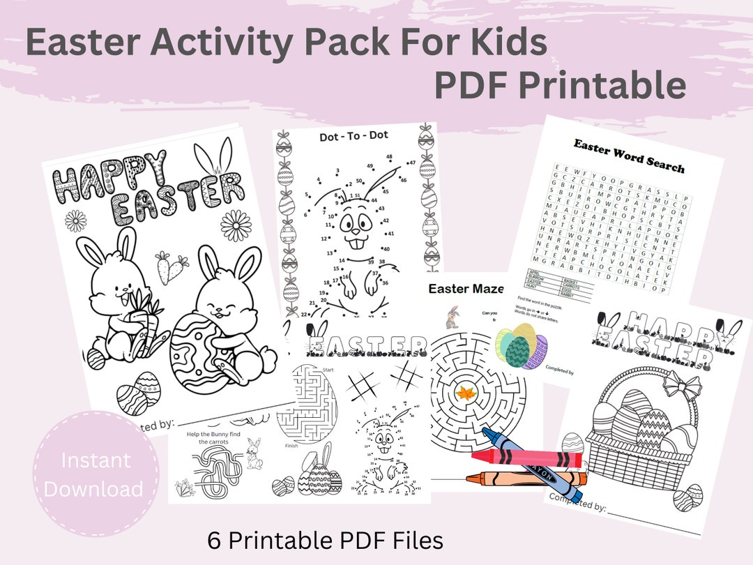 Easter Activity Pack - Colouring Pages - Word Search - Maze - Placemat ...