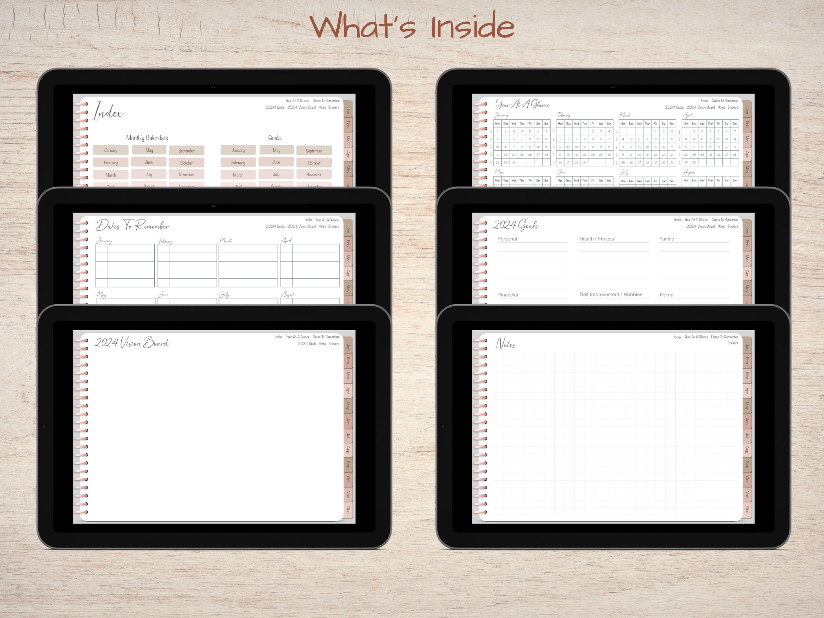 2024 Digital Planner Digital Planner Neutral Colours Goodnotes Planner ...