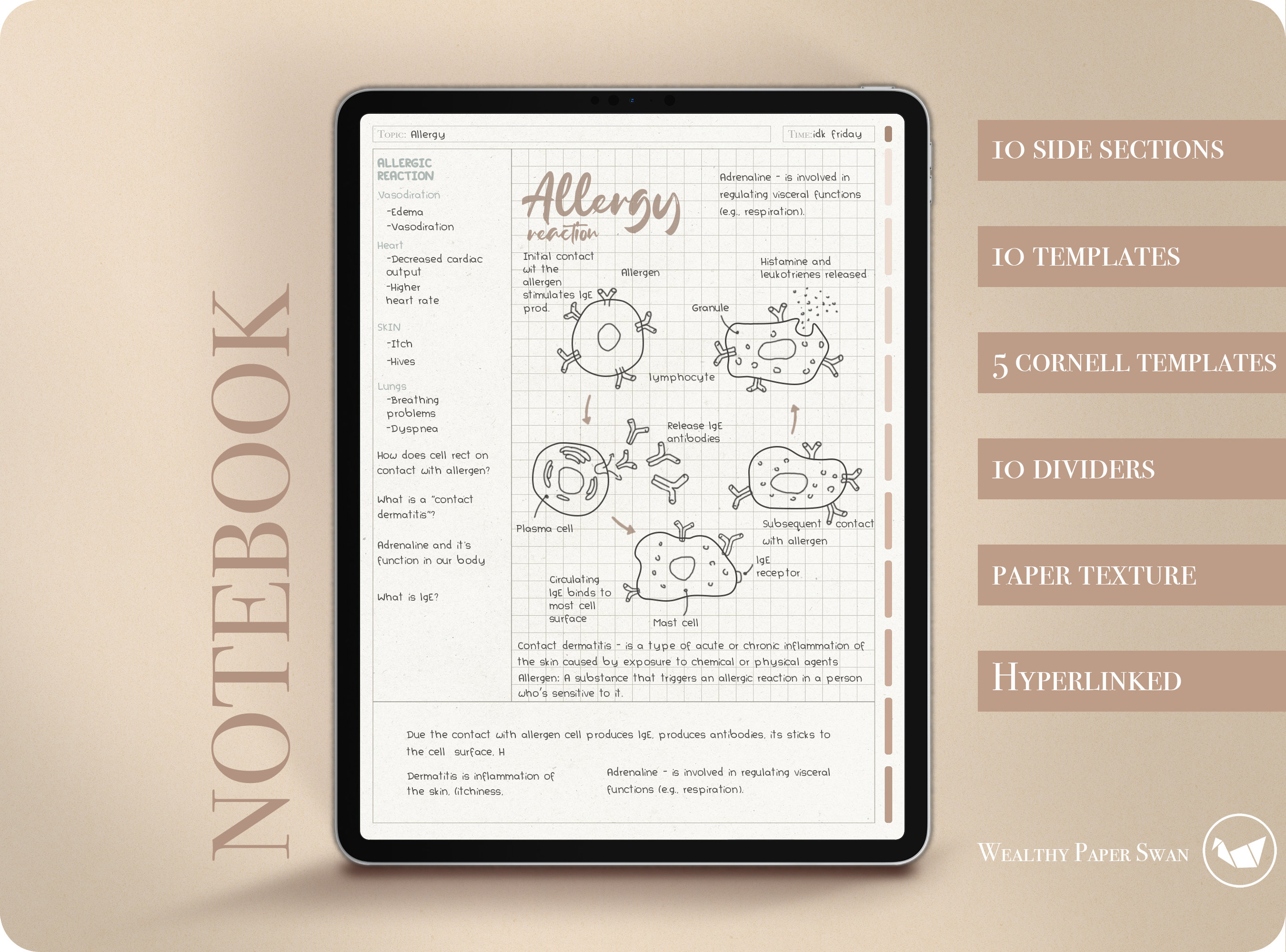 Digital Cream Notebook Paper Texture Notebook Digital - Etsy