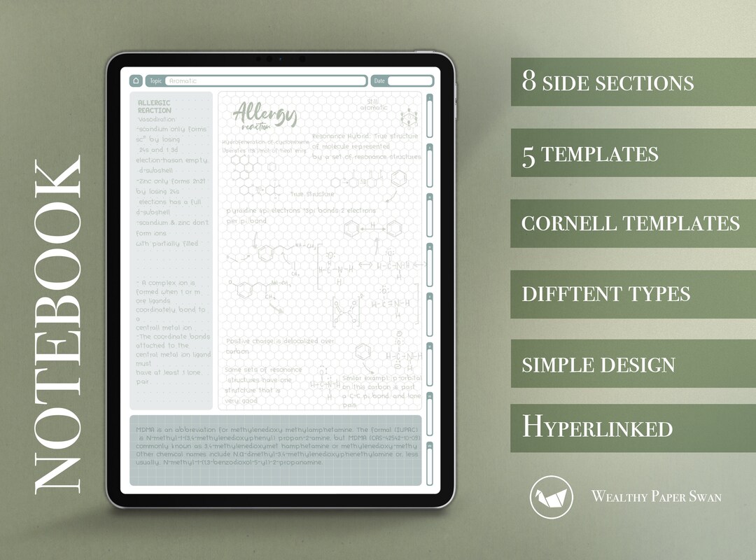 Digital Cornell Notebook, Digital Cornell Notes, Goodnotes Cornell ...