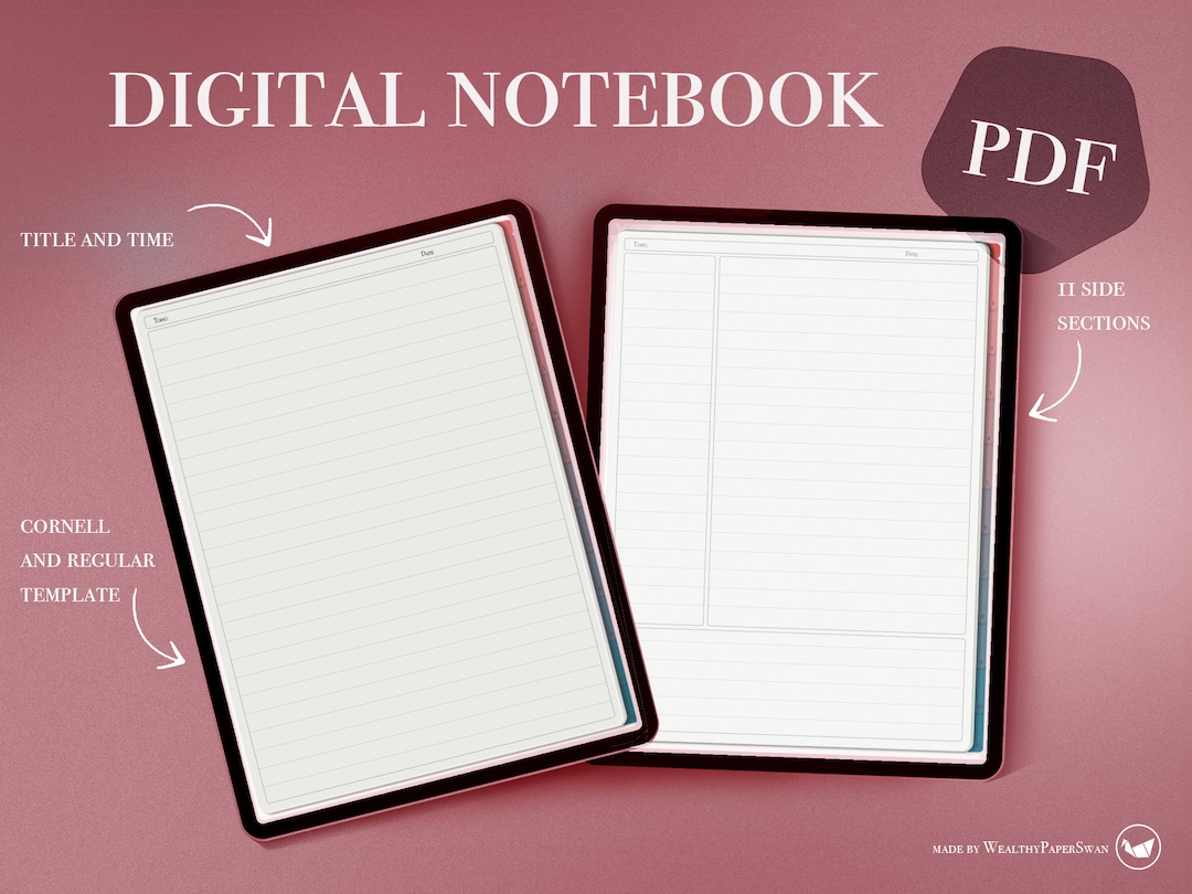 Digital Cornell Notebook Cornell Note Taking System - Etsy