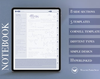 Digital Cornell Notebook, Digital Notes, Cornell Journal, Goodnotes ...