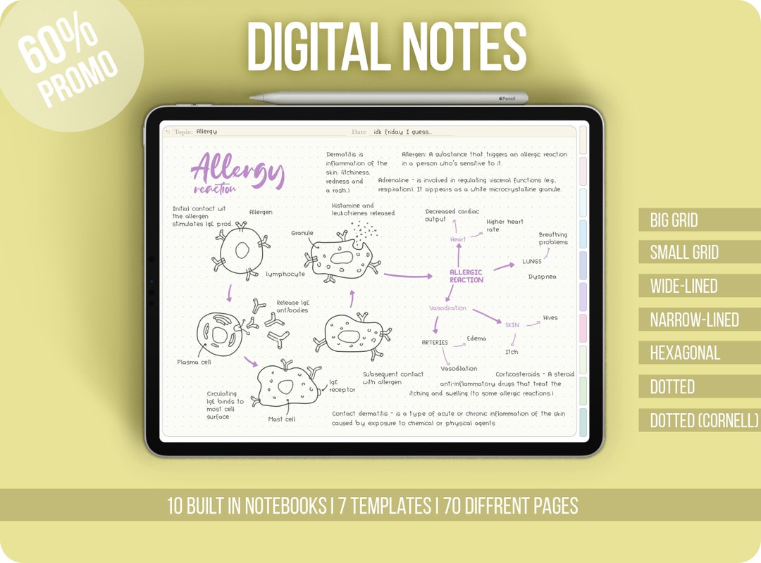 Digital Note Paper, Digital Notepad, Cornell Paper, Color Notebook ...