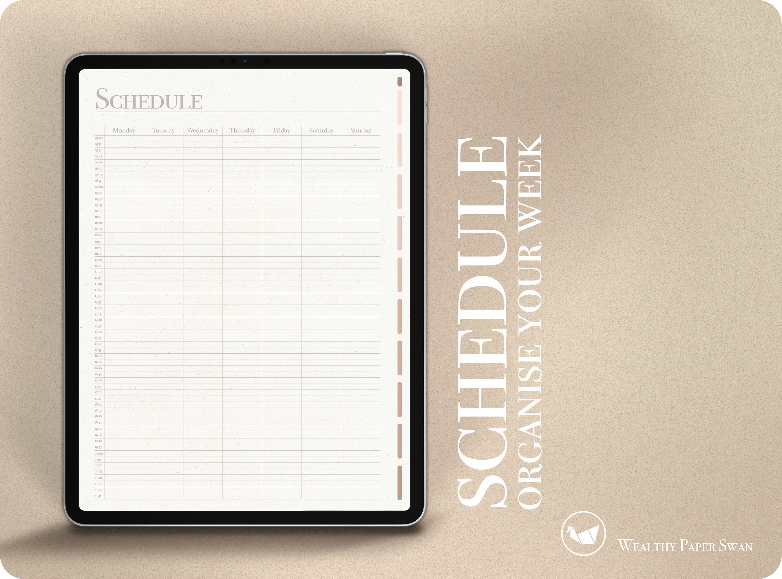 Digital Cream Notebook, Paper Texture Notebook, Digital Template ...