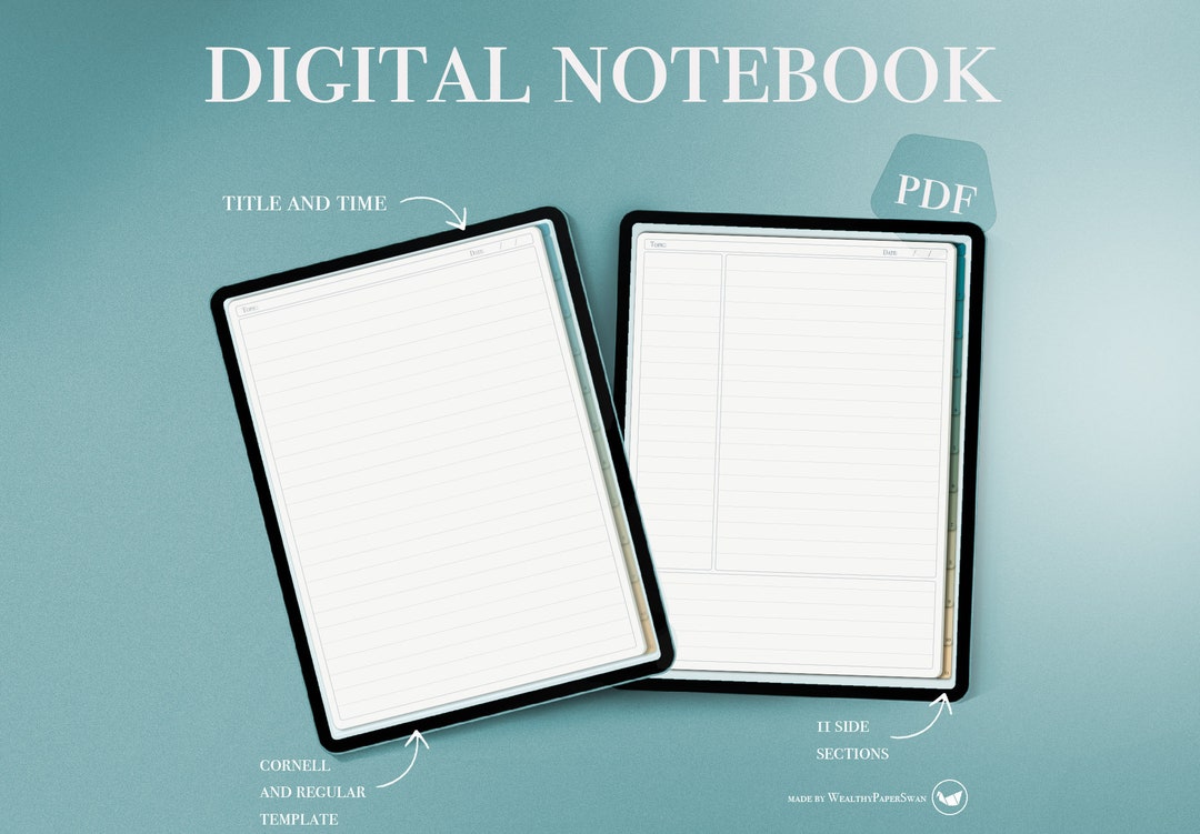 Digital Cornell Notebook, Cornell Note Taking System, Goodnotes Cornell ...