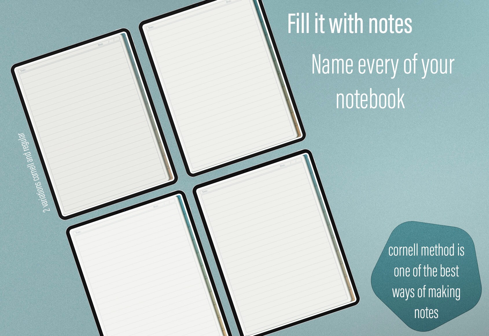 Digital Cornell Notebook, Cornell Note Taking System, Goodnotes Cornell ...