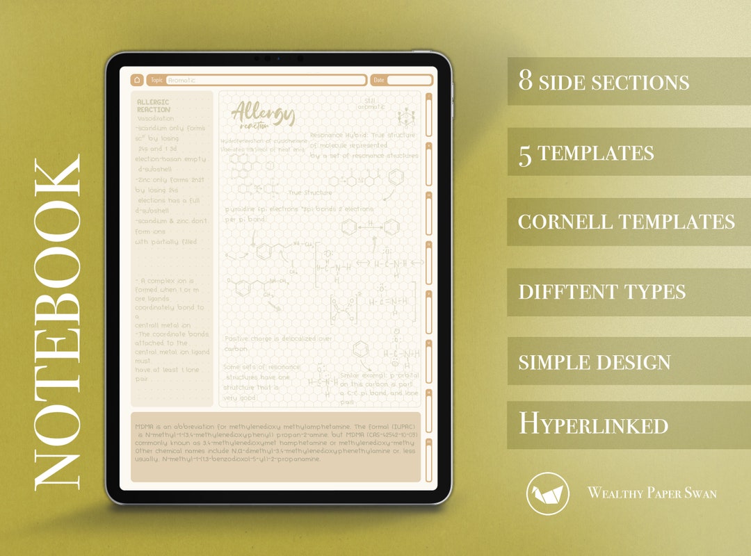 Digital Cornell Notebook Cornell Journall Cornell Notes - Etsy