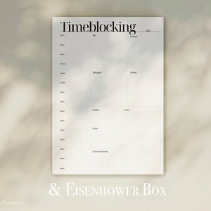 Timeblocking & Eisenhower Template Printable PDF Template, Timebox ...