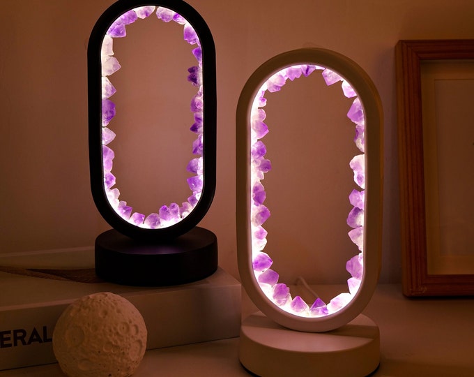 Amethyst Druze Cluster Lamp Brazilian Amethyst Decor Home - Etsy
