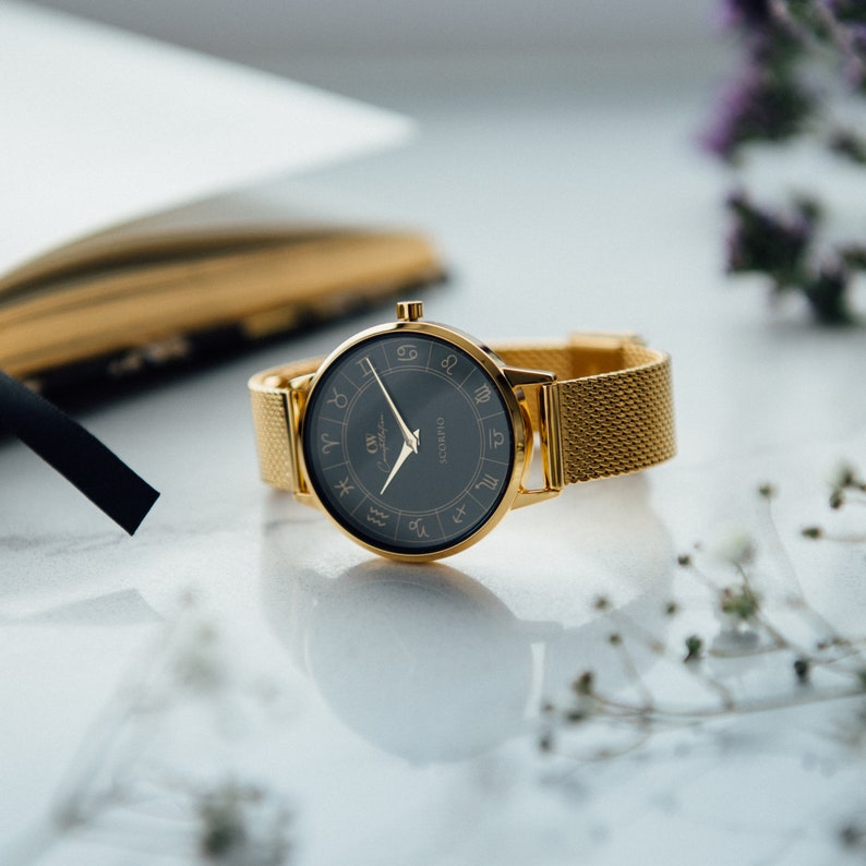 Gold Horoscope Astrology Watch - the Constellation Collection by CW - Etsy