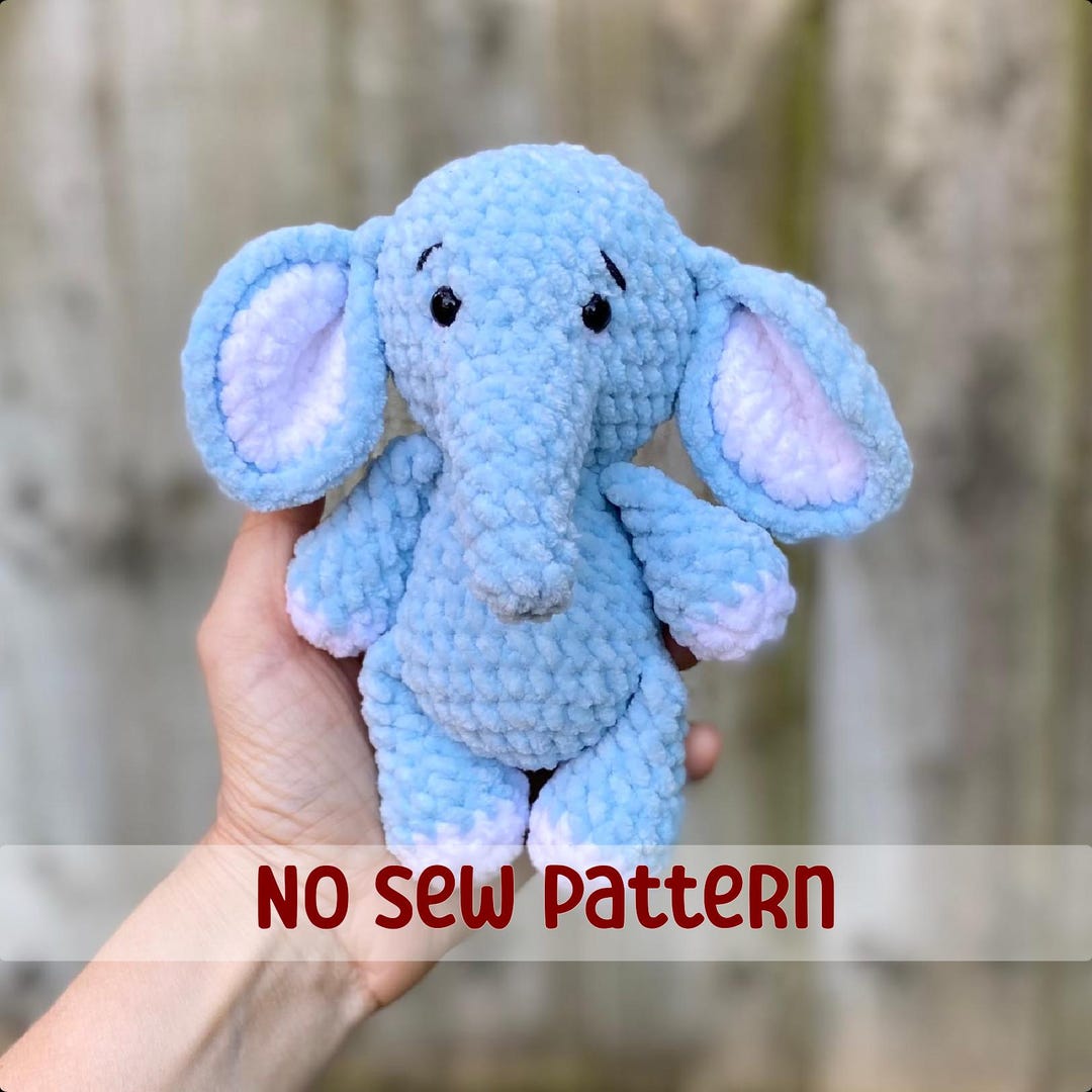 No Sew PATTERN Plush Elephant Crochet Amigurumi Tutorial Elephant ...