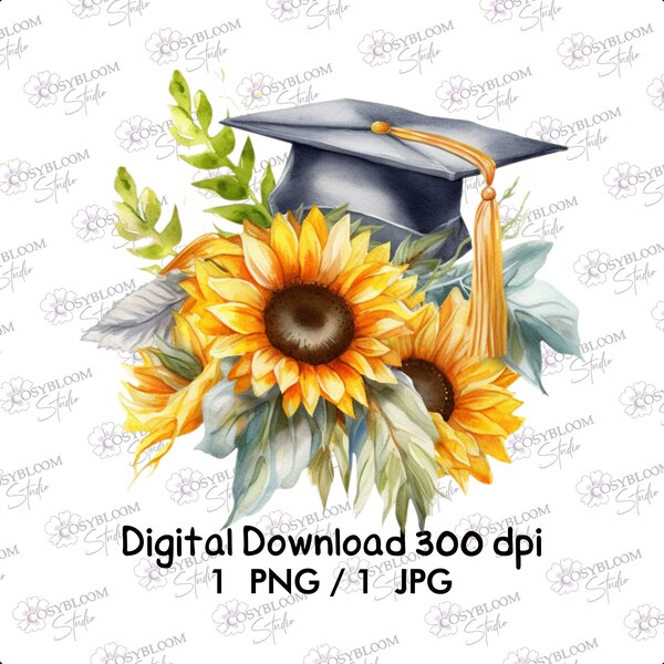 Watercolor Graduation Cap - Etsy