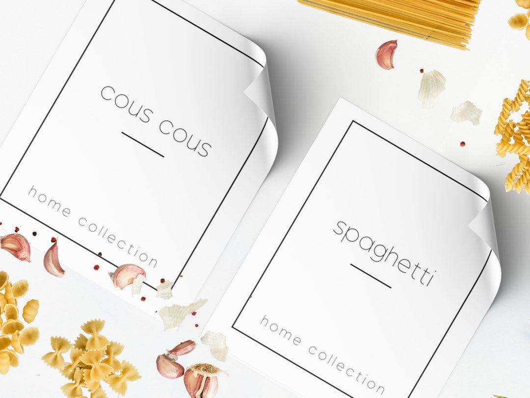 White Pantry Labels Waterproof Storage Jar Labels, Pasta, Cereal, Oats ...