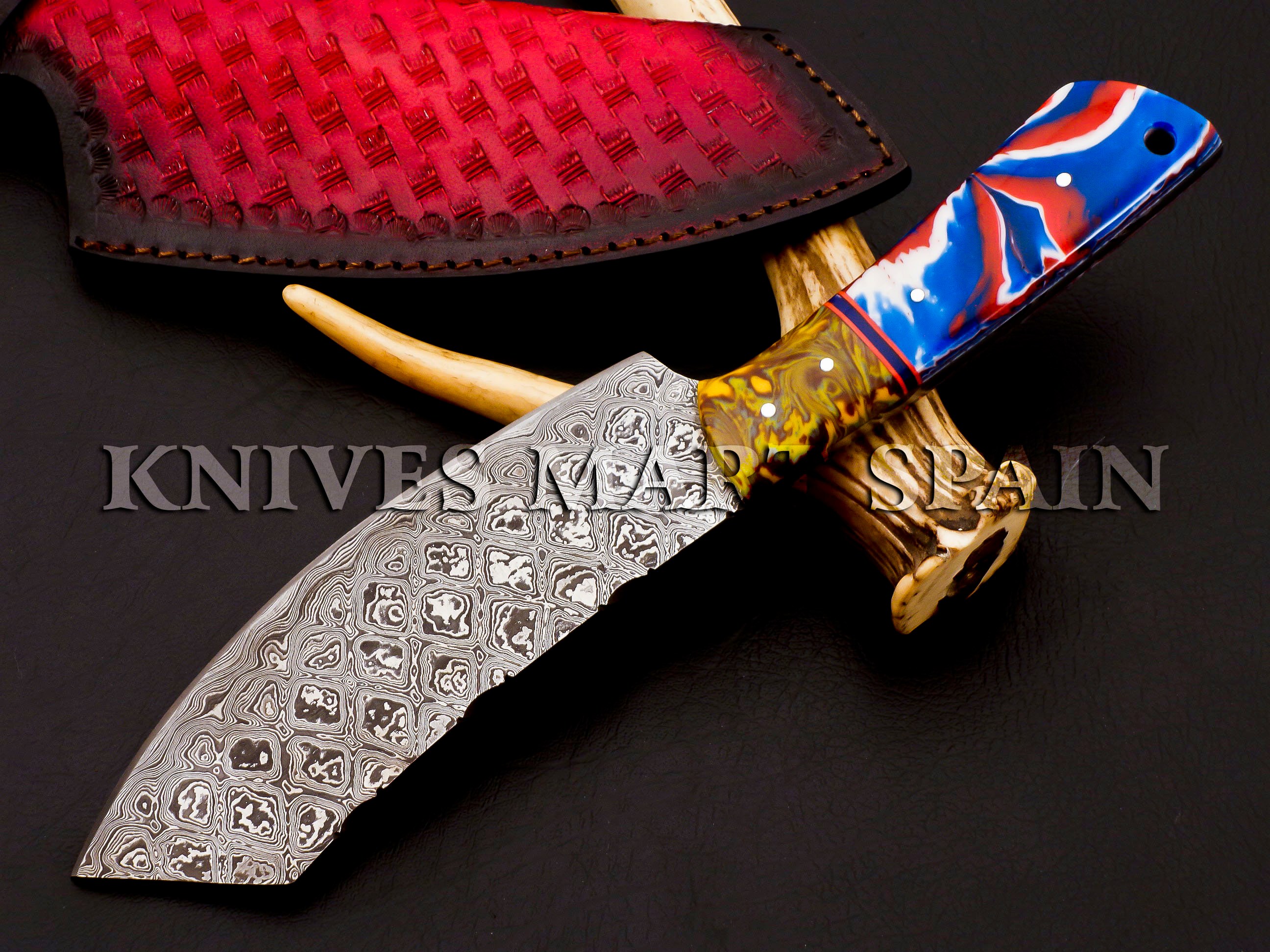 Damascus Chopper Knife ,full Tang Chopper Knife, Damascus Chopper Barfi ...