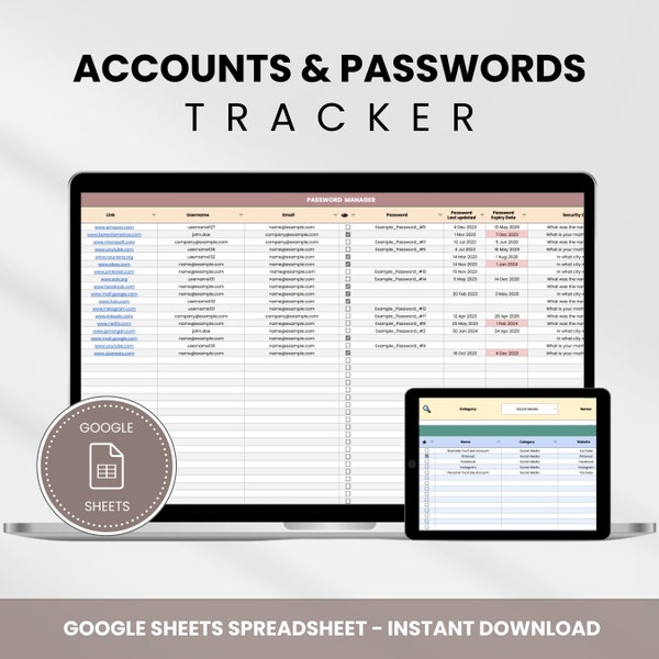 Password Tracker - Etsy