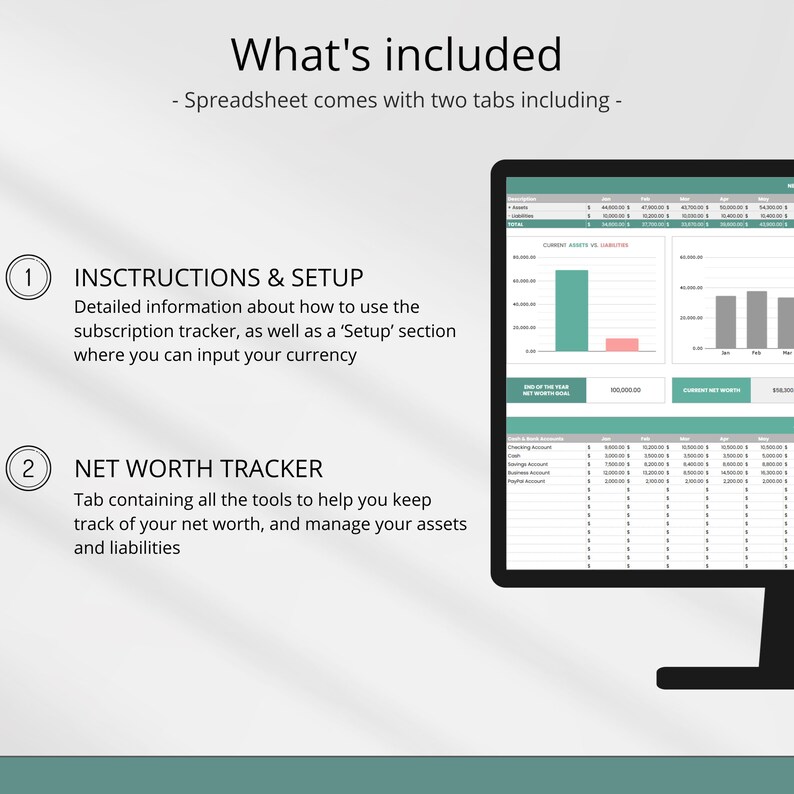 Net Worth Tracker, Personal Finance, Budget Spreadsheet, Google Sheets ...