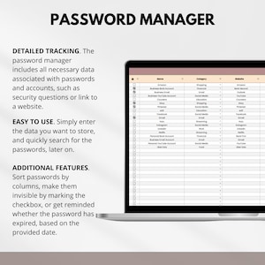 Ultimate Password Tracker: Editable Google Sheets Template (digital ...