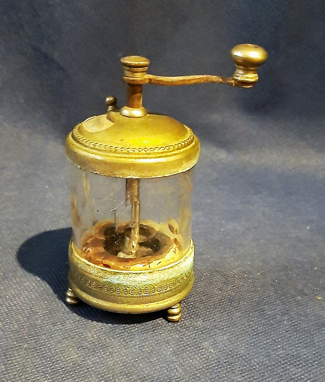 Antique Brass and Glass Pepper Mill - Etsy