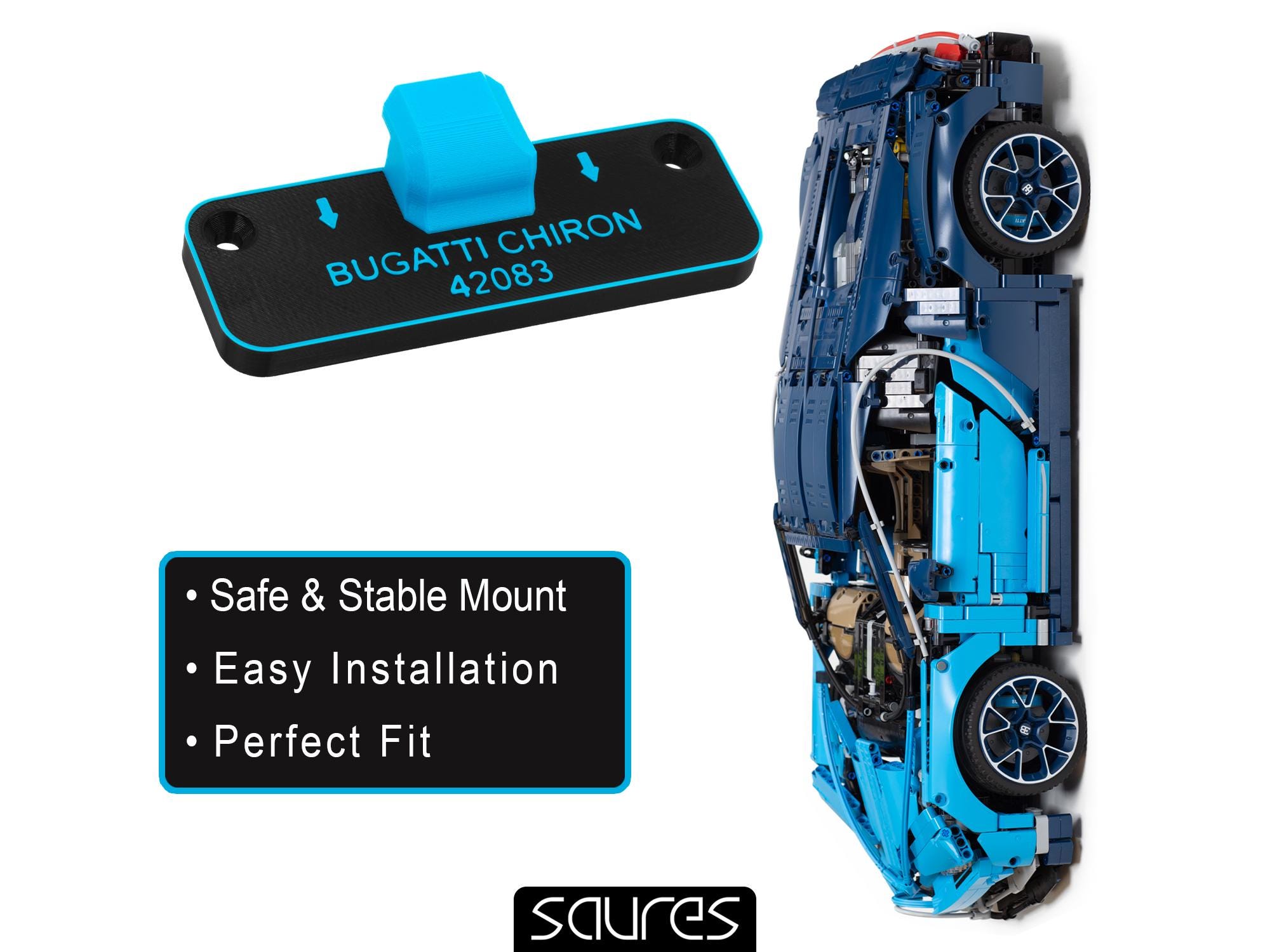 Bugatti Chiron 42083 - Wall Mount for LEGO • Wall Hook • Wall Hanging ...