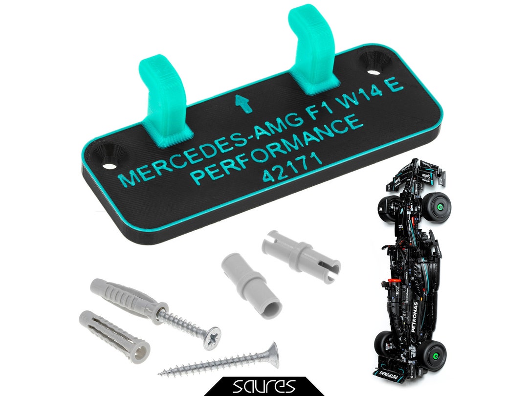 MERCEDES AMG F1 W14 E 42171 Wall Mount for LEGO Set Version 1 Front up ...