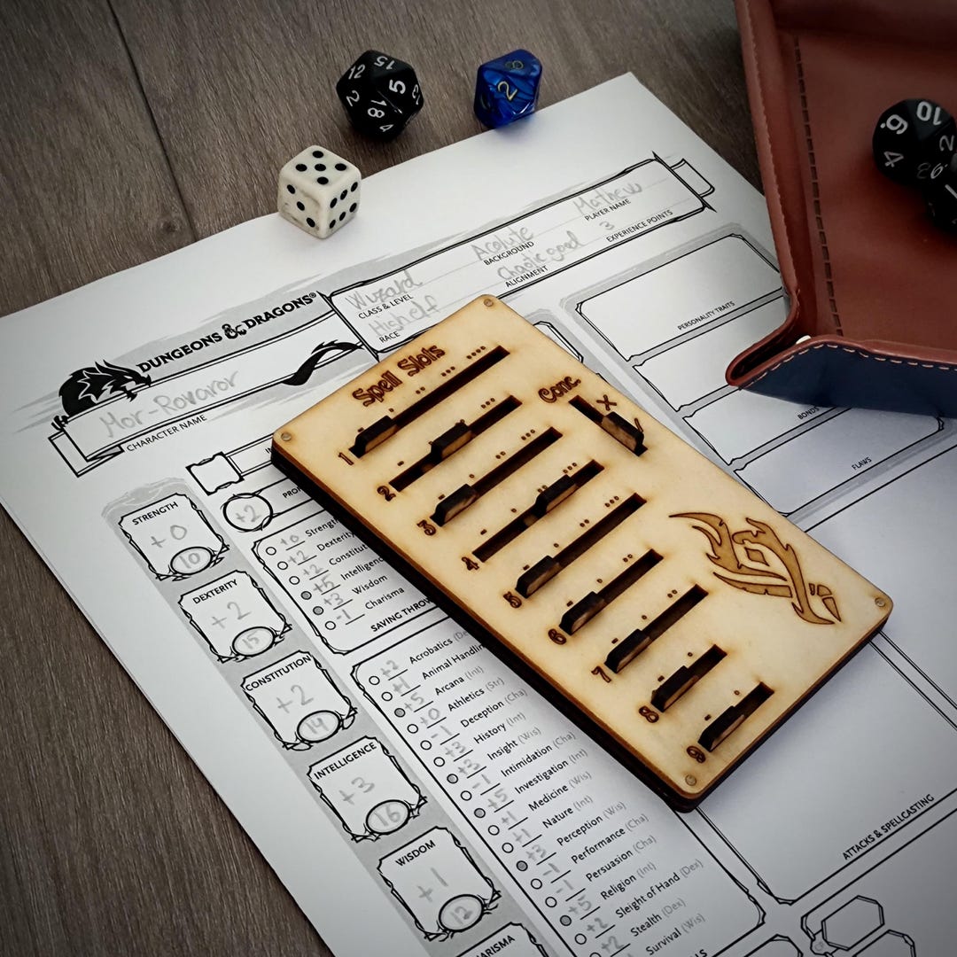 Spell Tracker Spell Slots Dnd Role DND RPG Gamer Geek Gift Dungeons and ...