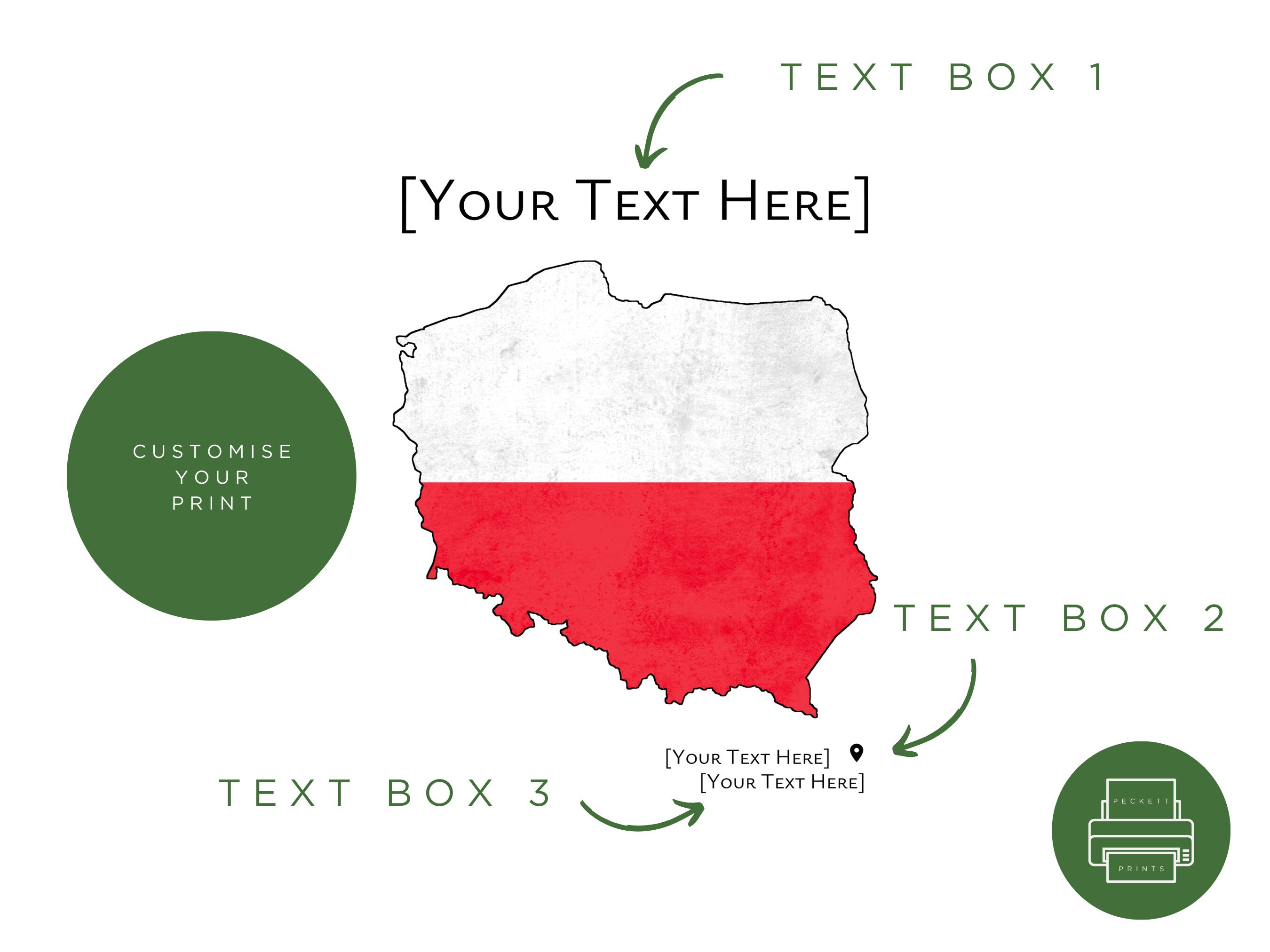 Map of Poland Custom Country Poster Polish Flag Print - Etsy