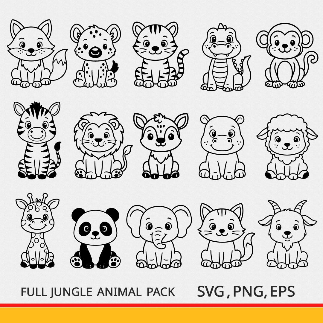 Animals Bundle Svg, Safari Svg, Laser Engraving File, Zoo Svg, African ...