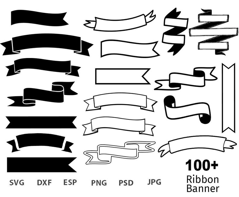 Banner SVG, Banner Svg, Bundle, Banner PNG, Ribbon Cut File, Banner ...