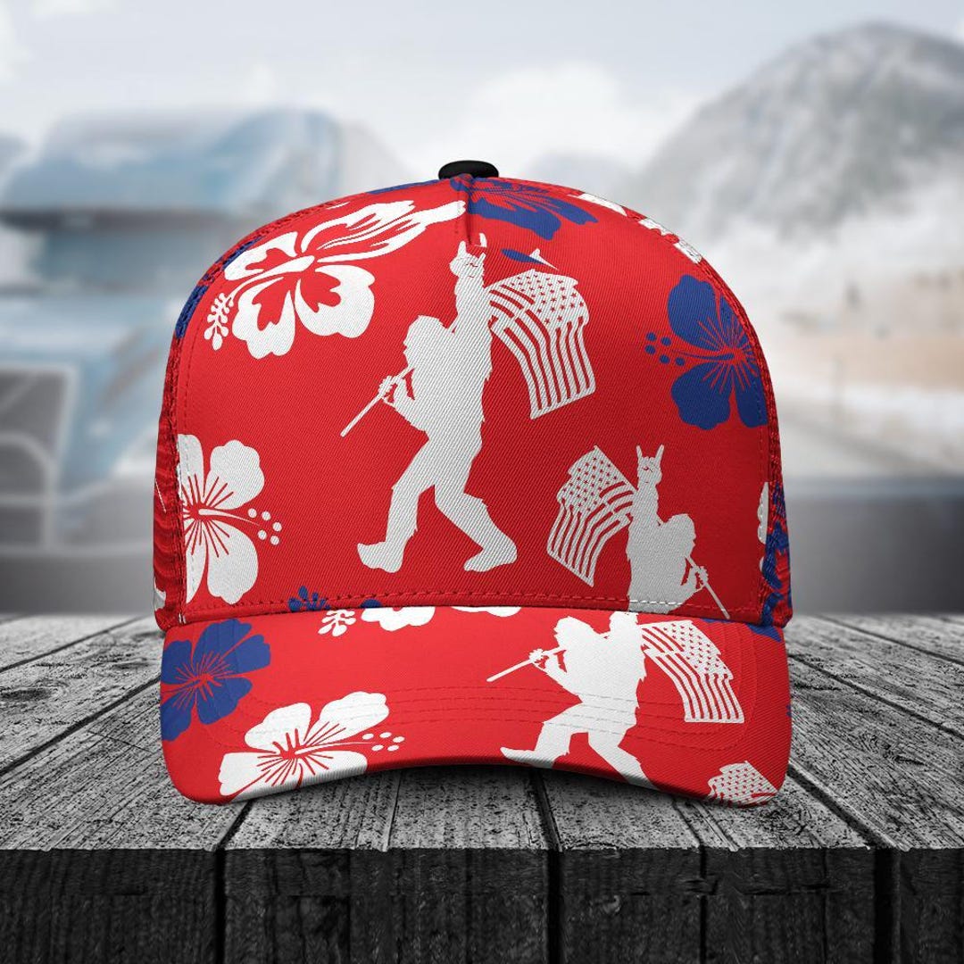 Bigfoot Patriotic Hat: American Flag Sasquatch Baseball Cap - Etsy