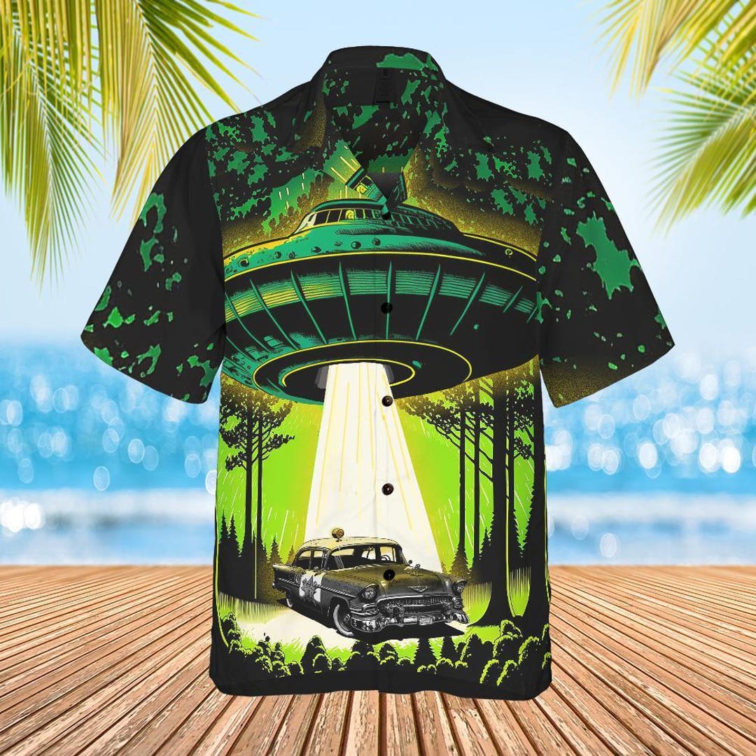 Alien Abduction Hawaiian Shirt: Funny UFO Sci-fi Novelty Beachwear - Etsy