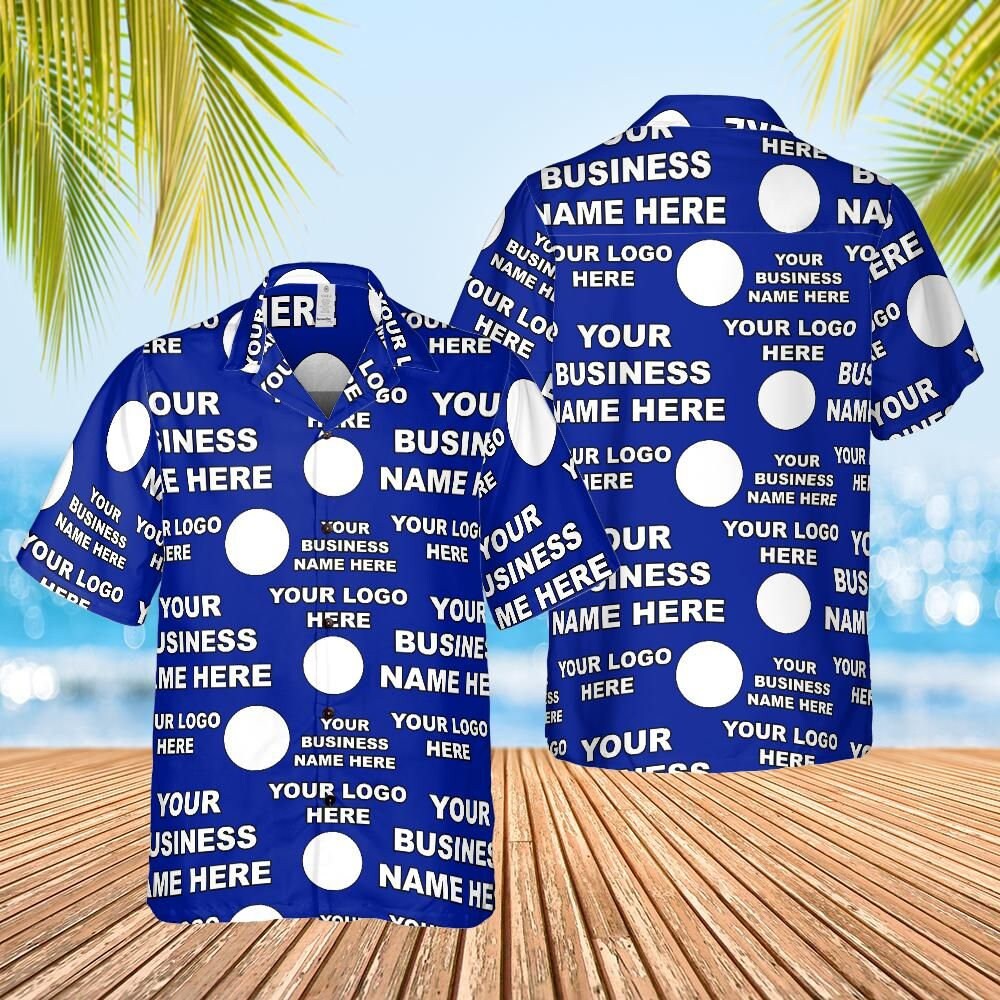 Your Custom Shirt Business Name and Logo Patterned Button-up Shirt ...