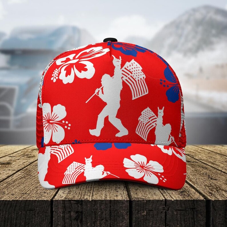 Sasquatch Big-foot Bigfoot Yeti America Patriotic Red Pattern - Etsy