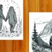 Bigfoot Coloring Book Vol 1, 30 Pages, Bigfoot Coloring Pages for Kids ...