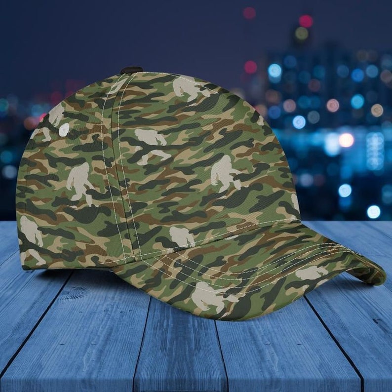 Bigfoot Sasquatch Brown and Green Camouflage Hat Baseball Cap, Camo ...