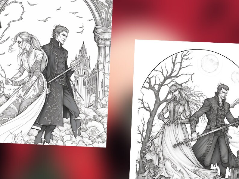 Vampires Coloring Book Vol 1 30 Seductive Vampire Pages for - Etsy