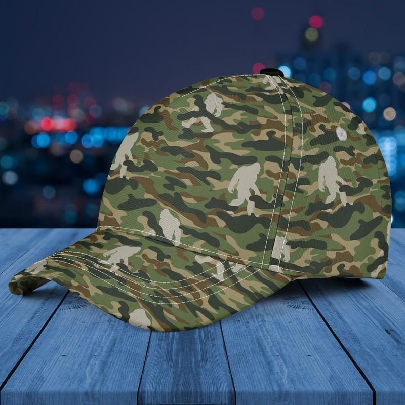 Bigfoot Sasquatch Brown and Green Camouflage Hat Baseball Cap, Camo ...